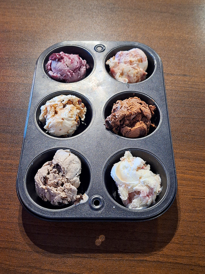Indecision never tasted so good &ndash; this ingenious ice cream flight lets you sample six different flavors without committing to just one relationship.