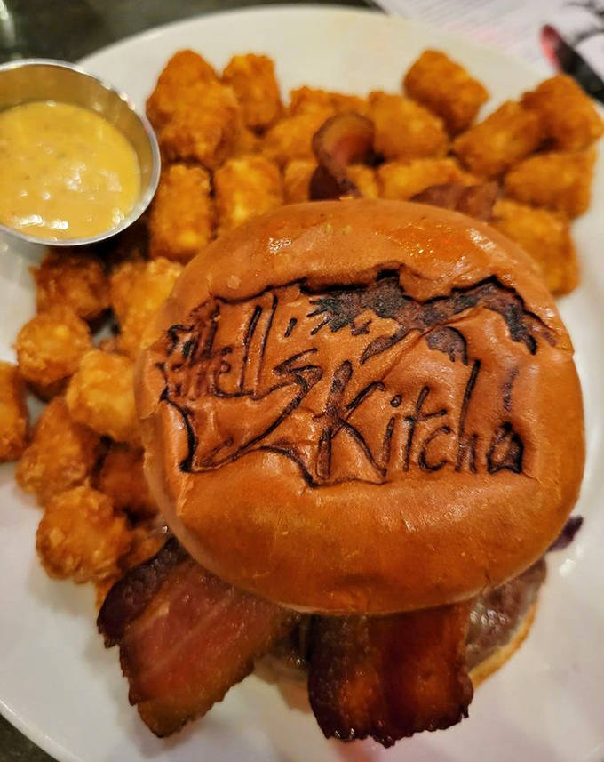 This isn't just lunch &ndash; it's an edible work of art. The Impossible Burger with golden tater tots satisfies even dedicated carnivores.