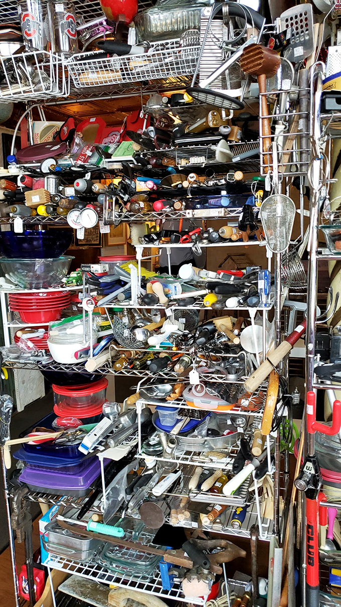 Kitchen Utensils: This metal metropolis of kitchen gadgets would make any professional organizer break into a cold sweat &ndash; and collectors reach for their wallets.