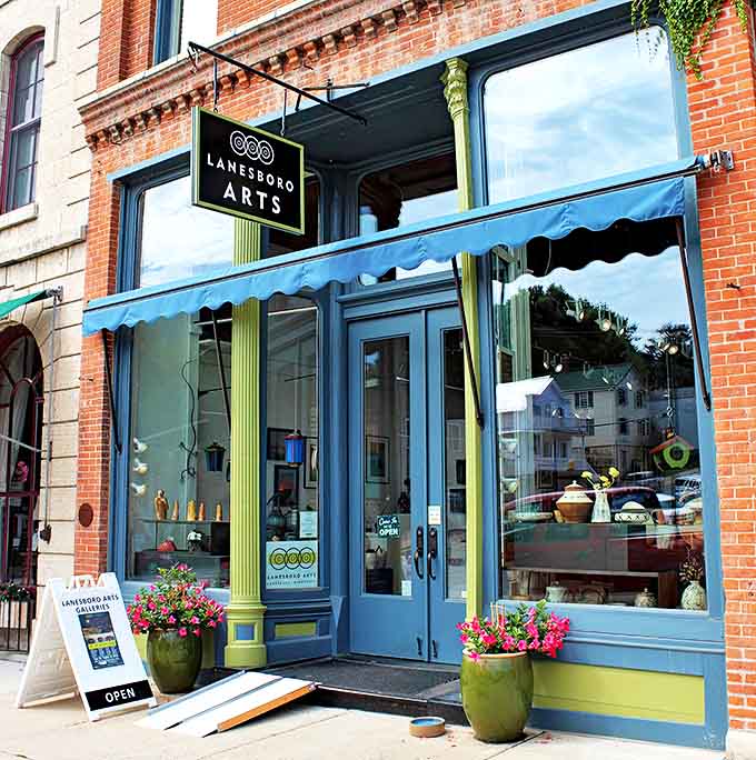 Lanesboro Arts showcases local creativity in a vibrant blue storefront, proving small towns can be cultural powerhouses that rival big-city galleries.