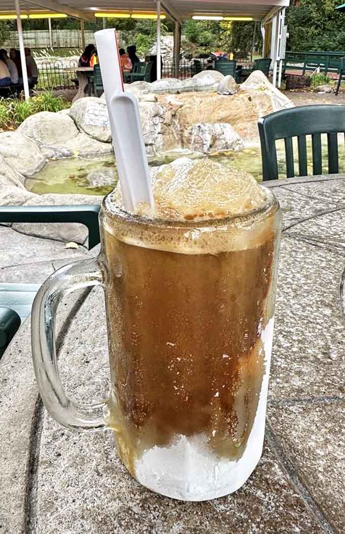This isn't just a root beer float &ndash; it's a swimming pool of happiness with an ice cream island in the middle.