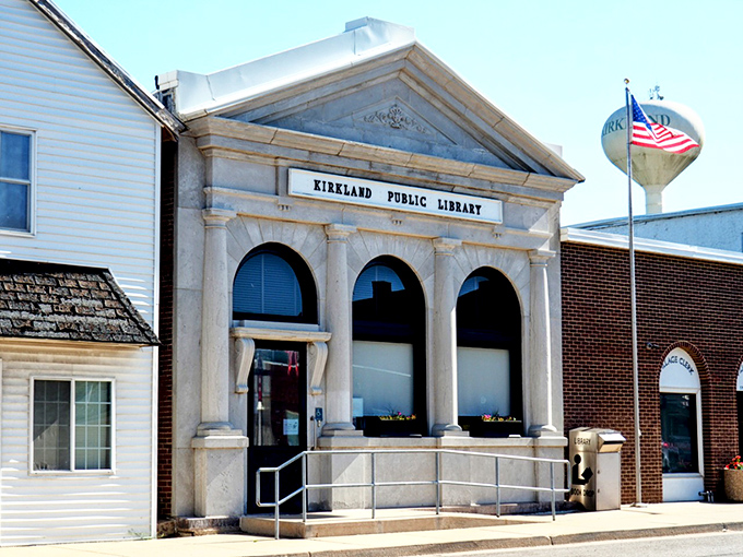 The Kirkland Public Library's classical columns suggest what locals know: knowledge deserves beautiful housing. Books and community find harmony here.
