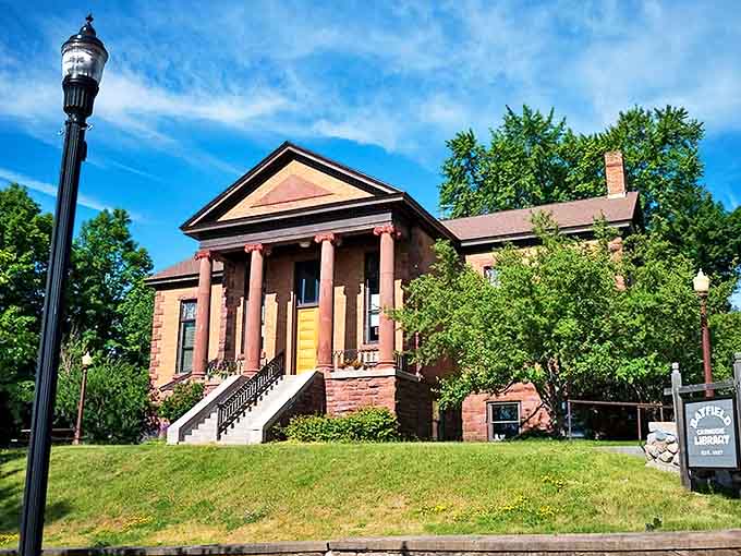 This isn't just a library; it's architectural proof that Bayfield has always valued knowledge, wrapped in sandstone and crowned with columns.