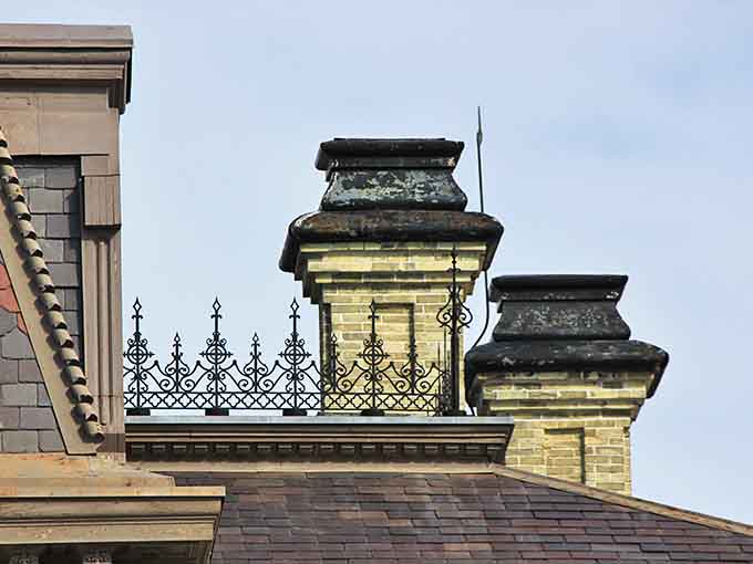 These chimney stacks aren't just functional &ndash; they're Victorian status symbols, announcing to neighbors that your house had serious heating credentials.