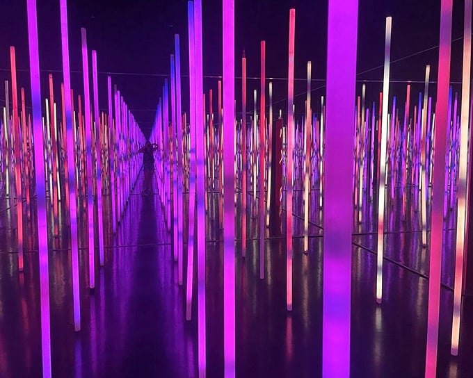 Vibrant light tubes create an infinite corridor effect &ndash; stretching perception into a seemingly endless journey through color.