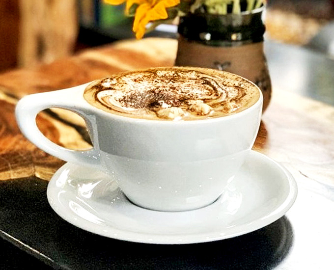 Artful foam creates a canvas for this mocha masterpiece, where chocolate and espresso dance together in perfect harmony.