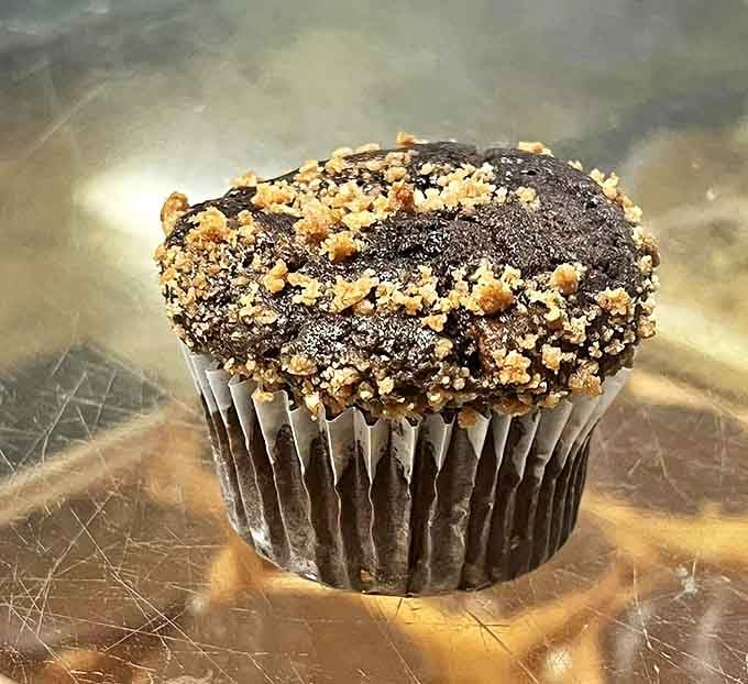This chocolate muffin with crumb topping isn't just breakfast &ndash; it's a legitimate excuse to eat something dangerously close to cake before 9 AM.