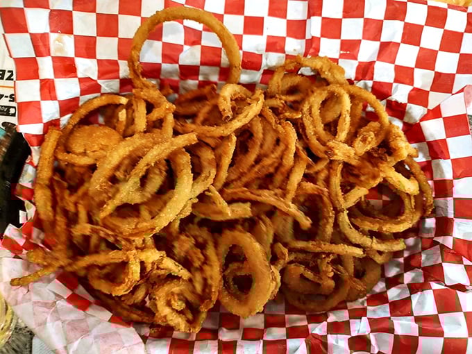 Onion tanglers that crunch with each bite, creating a symphony of flavor that makes sharing them an act of true friendship.