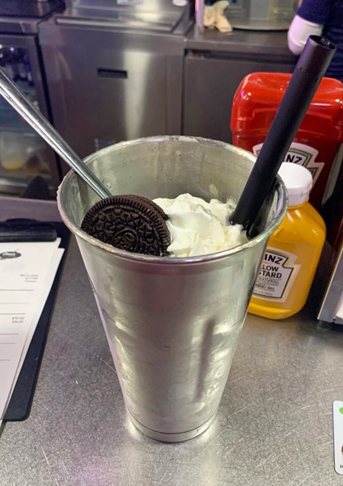 That milkshake moment when the Oreo cookie meets creamy vanilla ice cream &ndash; thick enough to require serious straw commitment.