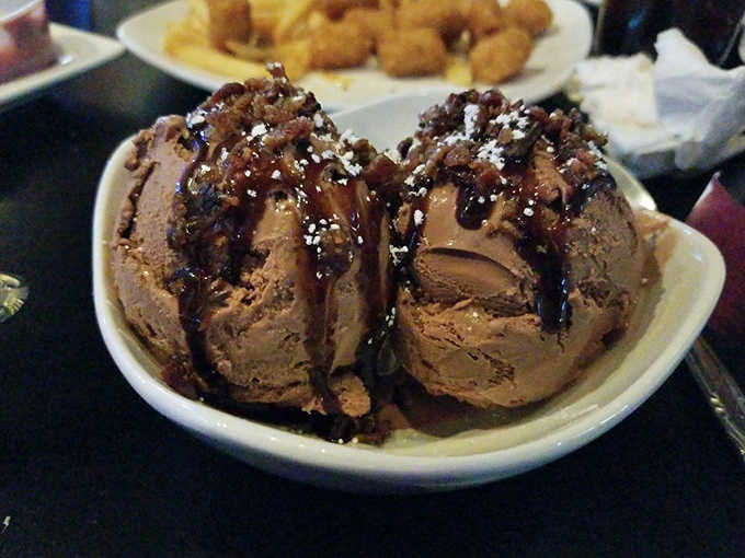 Two scoops of mind-bending frozen decadence that somehow makes the chocolate-bacon combination seem like obvious soulmates.