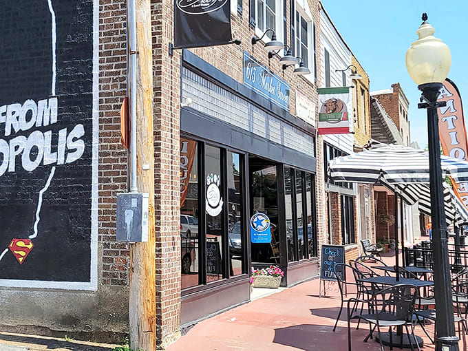 Sissy's colorful storefront adds vibrant charm to the streetscape, promising sweet treats and local flavors to curious visitors.