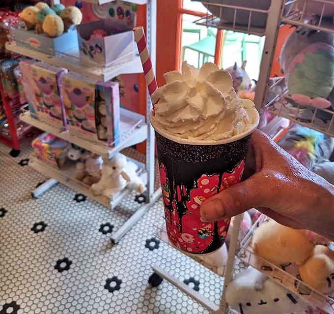 Not just a drink but a structural engineering marvel &ndash; topped with enough whipped cream to build a small igloo.