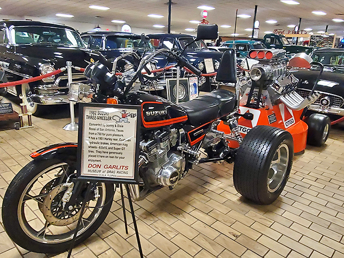 This modified Suzuki three-wheeler proves that if it has wheels, someone in America will figure out how to make it go ridiculously fast.
