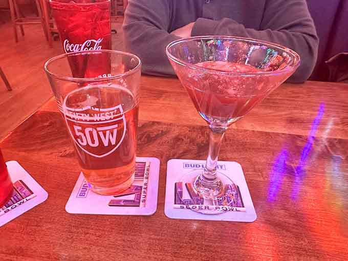 Because sometimes you need a beer and a martini to properly contemplate which burger to order next time.