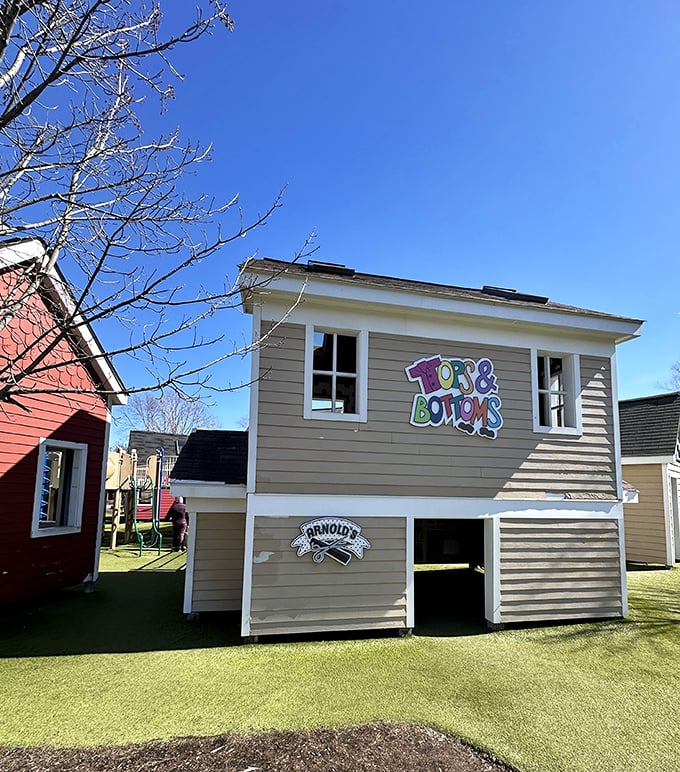 Tops & Bottoms offers double-decker play opportunities &ndash; proving that good playground design, like a great sandwich, works on multiple levels.