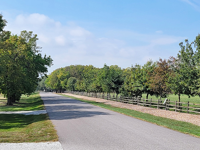 The peaceful Trail of Hope follows the path of early settlers, with interpretive markers telling stories of journeys begun along the Mississippi.