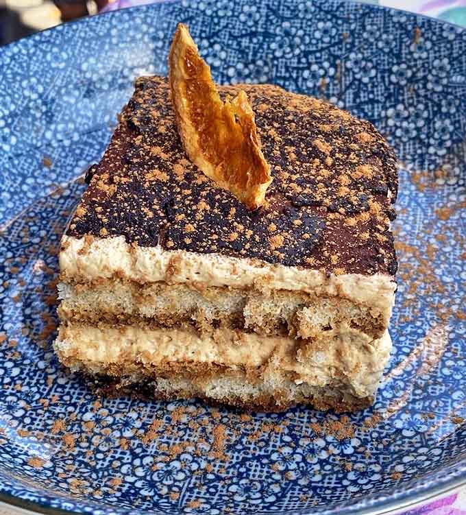 This isn't your nonna's tiramisu. Vietnamese coffee adds bold intensity to layers of creamy sweetness, topped with a delicate cookie garnish.