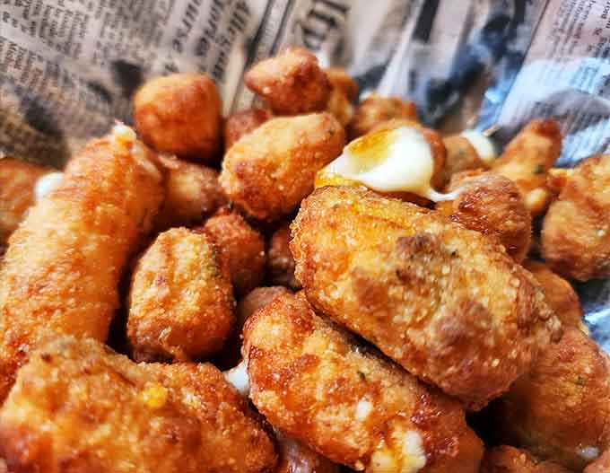 These white cheddar cheese curds aren't just appetizers &ndash; they're little nuggets of happiness with the perfect cheese pull that Instagram dreams about.