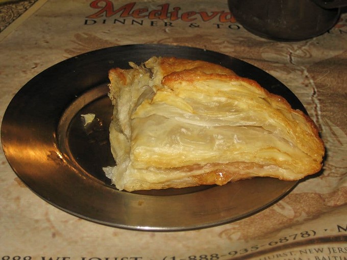 This buttery apple turnover pastry proves that even in medieval times, they understood the importance of a proper dessert finale.