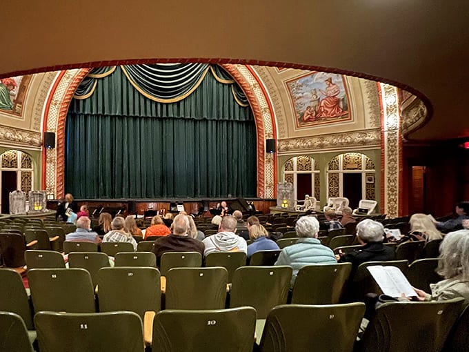 The audience settles in for magic, that collective anticipation before the curtain rises making strangers into a temporary community of shared experience.