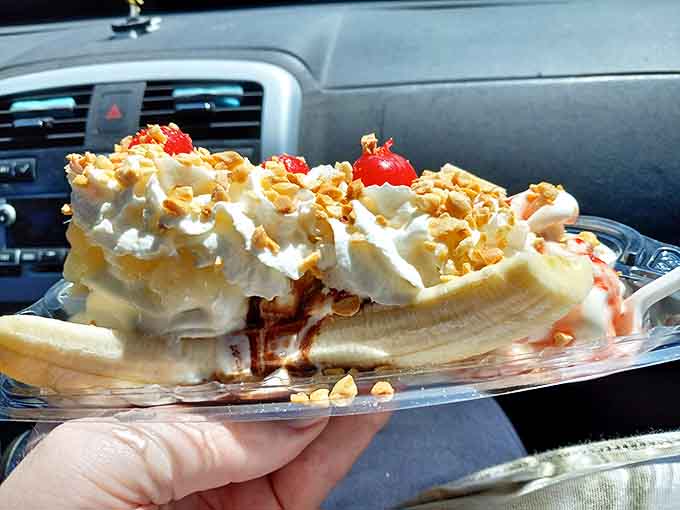 The classic reimagined &ndash; a perfectly ripe banana boat sailing through seas of whipped cream, cherries, and decadent toppings.