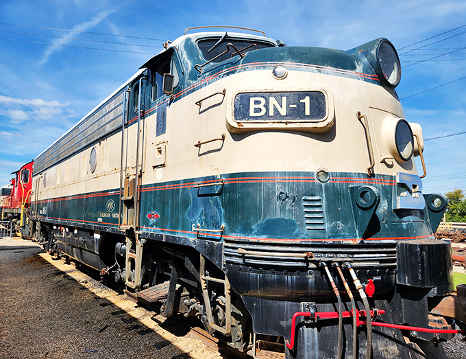 Classic elegance: The streamlined BN-1 locomotive represents mid-century design at its finest, when speed and style traveled together.