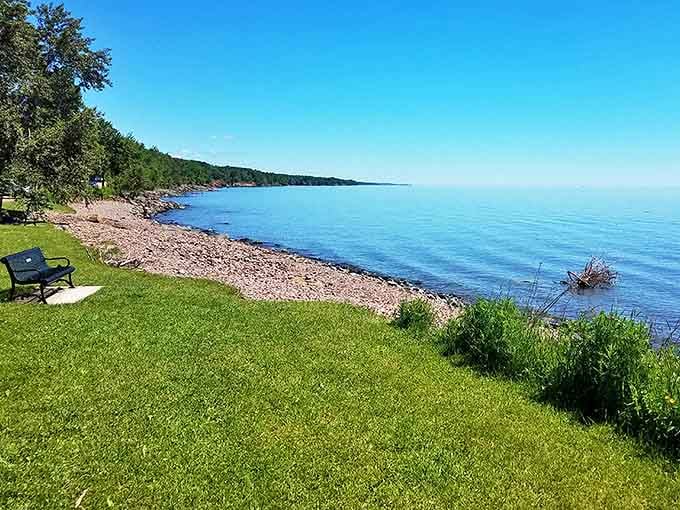 The shoreline stretches into the distance, promising new discoveries around every bend for those willing to explore.