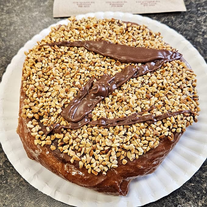 This nut-covered beauty looks like it rolled through a peanut factory and emerged victorious, crunchy and completely irresistible.