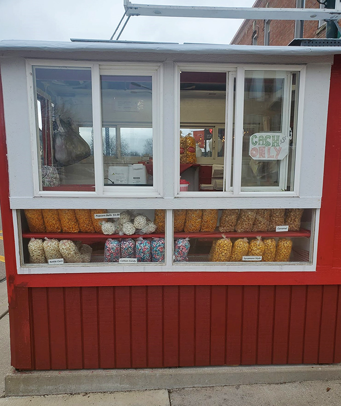 Through the service window, bags of freshly popped treasures await their lucky new owners &ndash; cash only, just like the good old days.