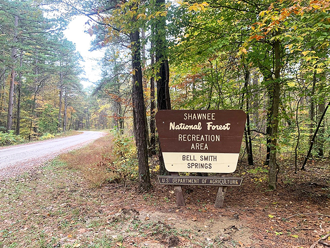 The unassuming entrance sign belies the spectacular scenery waiting just beyond &ndash; like a humble doorway leading to a magnificent palace.