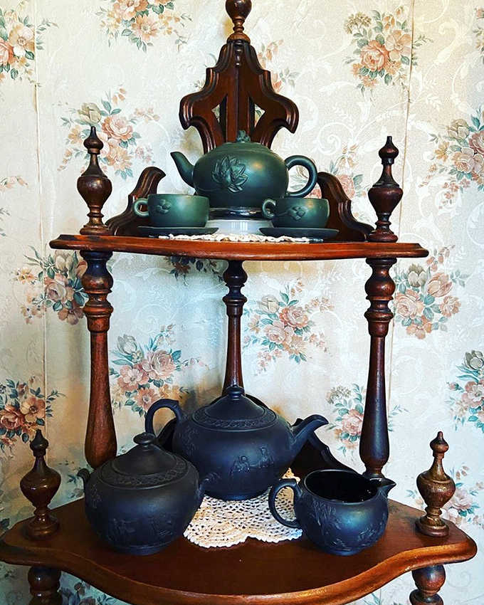 Tea time treasures: These jade and ebony tea sets aren't just decorative &ndash; they represent the Victorian ritual of afternoon gatherings.