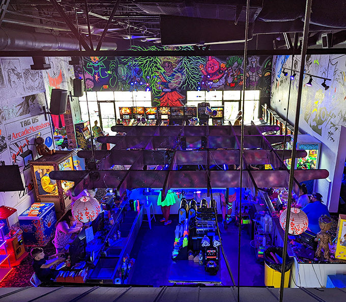 From this bird's-eye view, the arcade sprawls like an electronic wonderland&mdash;a carefully orchestrated symphony of lights, sounds, and joystick battles.