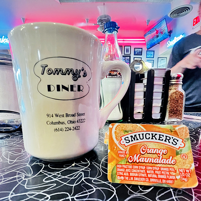 That satisfying heft of a proper diner mug &ndash; the kind that keeps your coffee hot while you solve the world's problems with your breakfast companion.