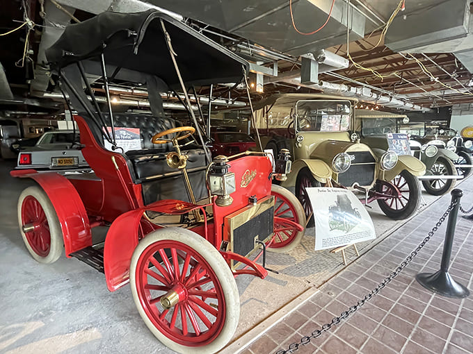 Vintage automobiles lined up like a greatest hits album of American manufacturing, each one a chart-topper in its day.