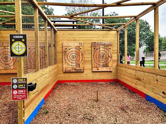 Bullseye dreams come alive at these axe-throwing lanes, where frustrated office workers discover their surprising talent for hurling sharp objects.