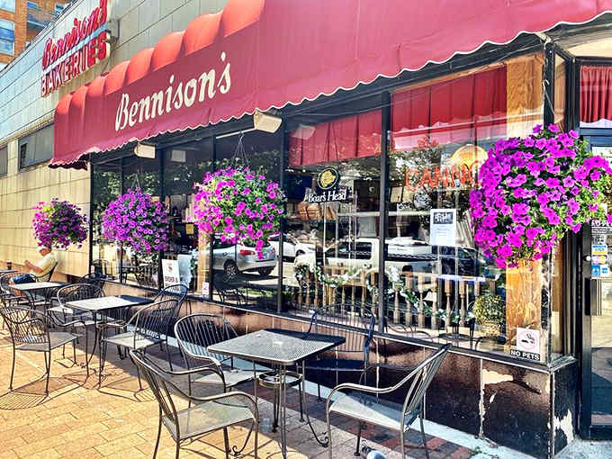 The outdoor patio offers front-row seats to the best show in Evanston: people discovering these pastries for the first time.