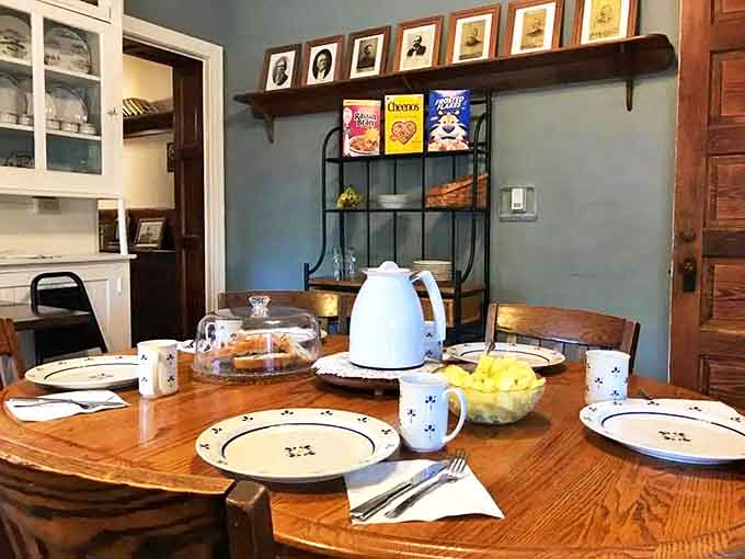 Fresh fruit and classic dishware set the stage for the kind of homemade breakfast that makes bed and breakfasts worth seeking out.