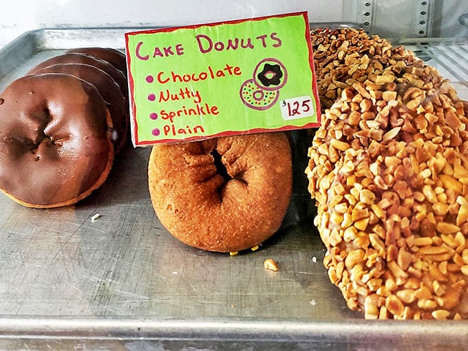 Cake donuts with personalities &ndash; the chocolate-dipped intellectual, the sprinkle-covered extrovert, and the peanut-topped nonconformist all waiting to meet you.