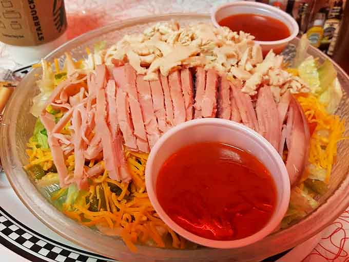 Fresh and colorful: A chef's salad that proves vegetables can thrive at a diner &ndash; a rainbow of ingredients offering temporary reprieve from indulgence.