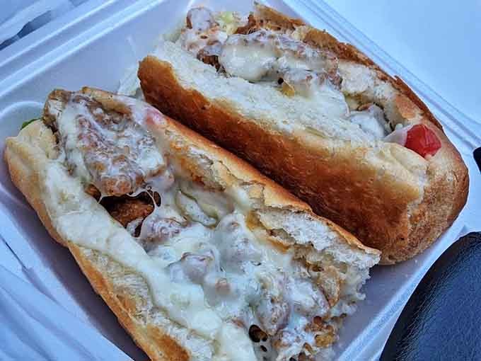 The chicken parmesan sub showcases Sam's versatility &ndash; crispy chicken, marinara, and melted cheese create a portable Italian feast between bread.