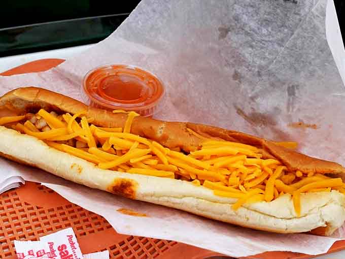 Chili cheese foot-longs that require commitment and several napkins &ndash; worth every messy, delicious bite and cheese-covered finger.