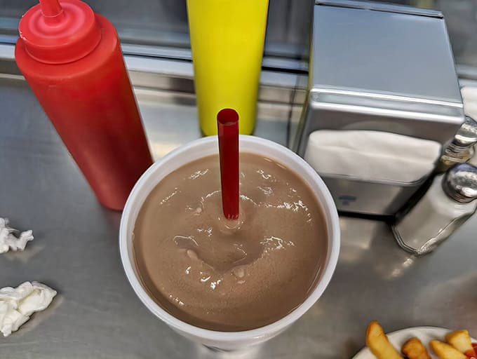 A chocolate shake so thick your straw stands at attention&mdash;velvety, rich, and unapologetically indulgent.
