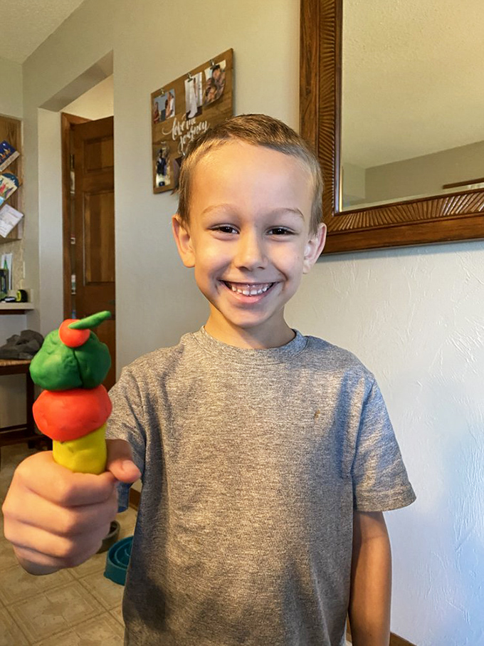 The joy of ice cream captured in a single moment&mdash;colorful scoops bringing smiles that no vegetable ever could.