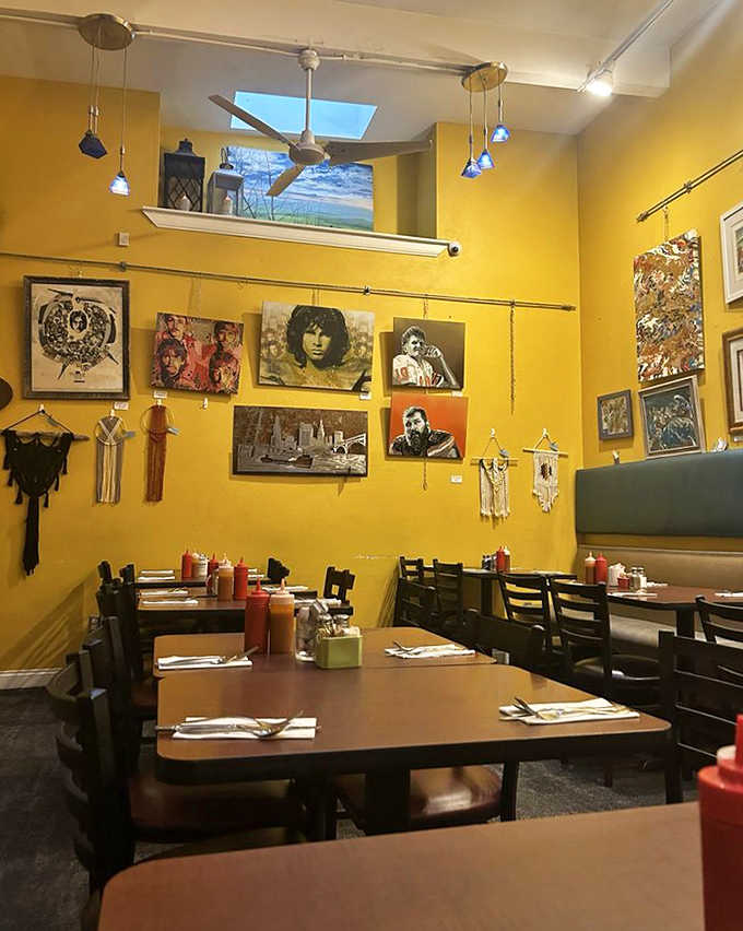 The yellow-walled dining room buzzes with conversation and clinking forks, as Cleveland locals and visitors unite in breakfast bliss.