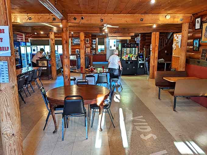 The dining area hums with conversation and the clinking of coffee cups &ndash; a community gathering place disguised as a restaurant.