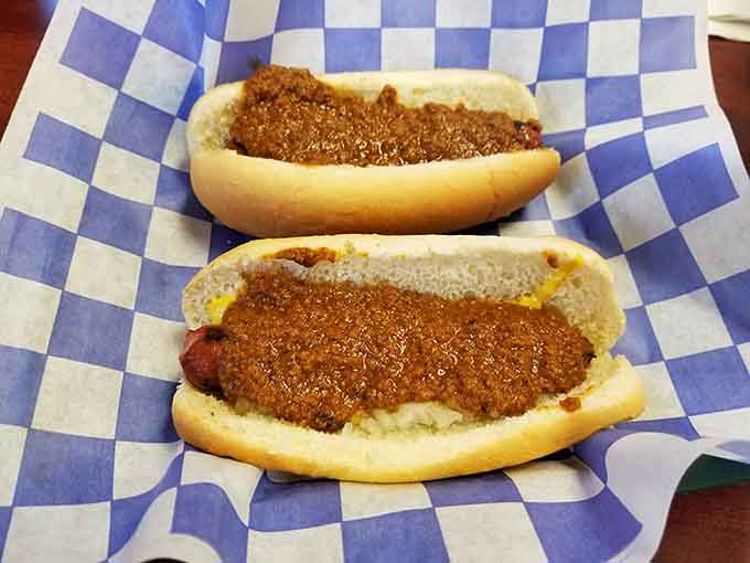 Chili dogs done right, with hearty toppings that satisfy on a deep, primal level before dessert takes over completely.