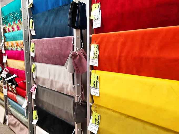 Velvet in colors that look like they were plucked from a sunset, offering that luxurious touch that makes guests wonder if you hired a decorator.