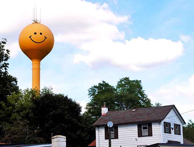 The tower's simple design proves that sometimes the most effective public art comes from the most basic elements.