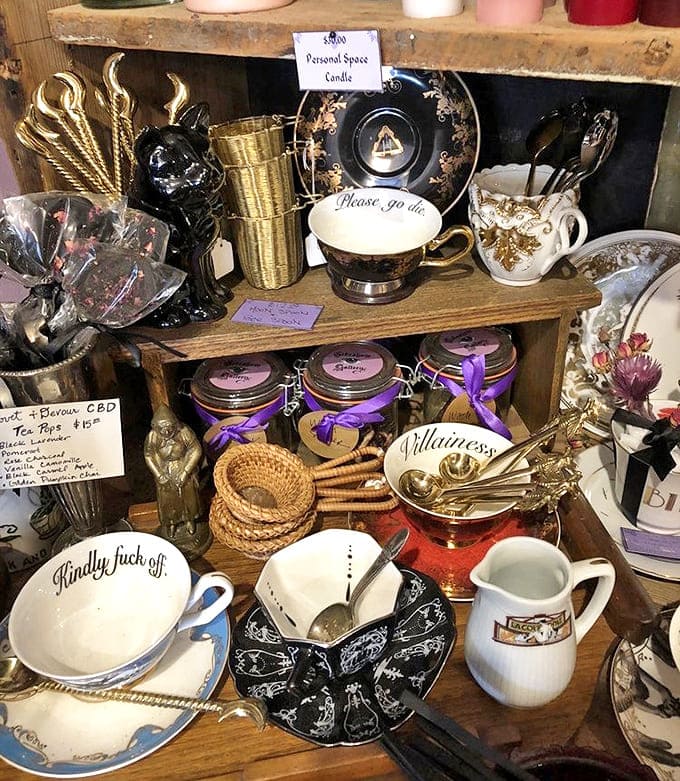 Teacups with attitude – these vintage vessels and sassy modern mugs prove that even your morning brew can make a rebellious statement.