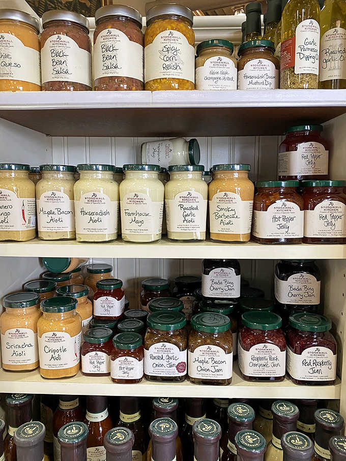 Artisanal condiments line the shelves like soldiers ready for culinary battle, each jar promising to transform ordinary meals into extraordinary experiences.